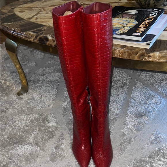 Sam Edelman | Shoes | Sam Edelman Red Over The Knee Boots Textured High ...